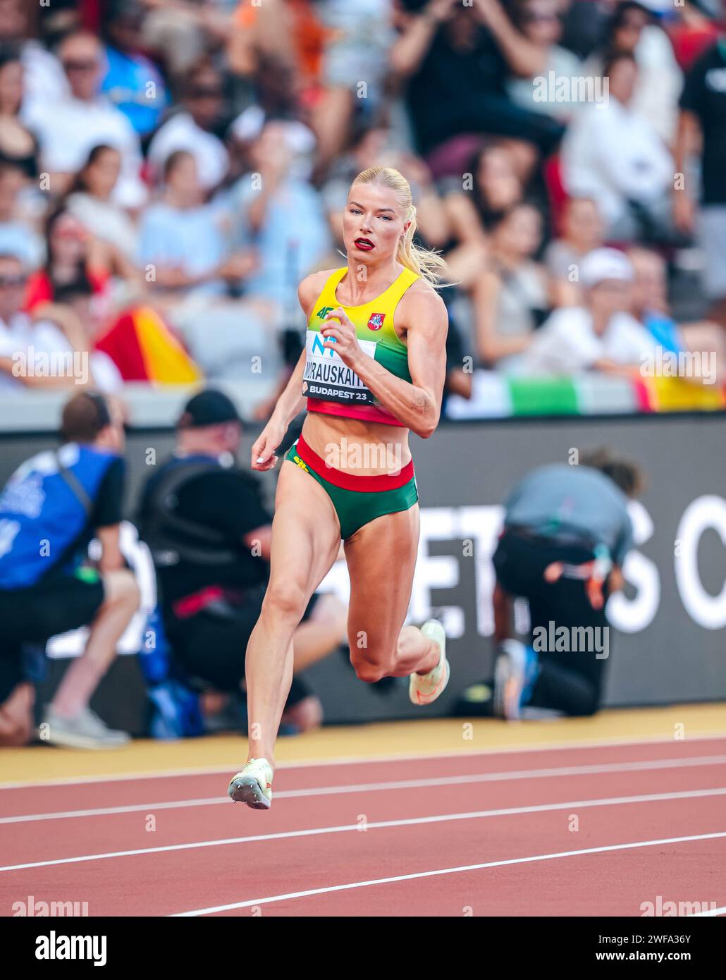 Modesta Juste Morauskaite participating in the 400 meters at the World ...