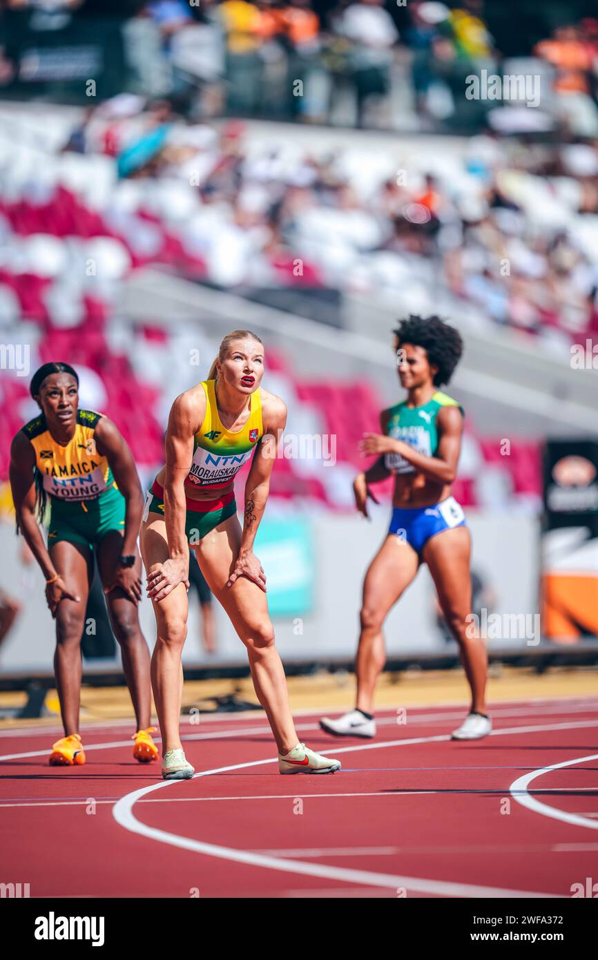 Modesta Juste Morauskaite participating in the 400 meters at the World ...