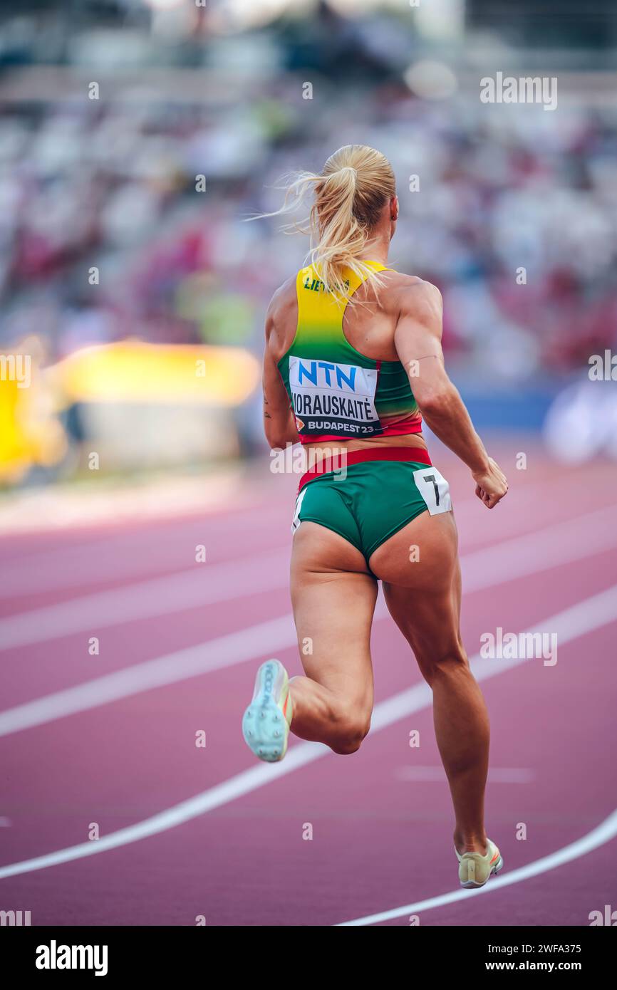 Modesta Juste Morauskaite participating in the 400 meters at the World ...