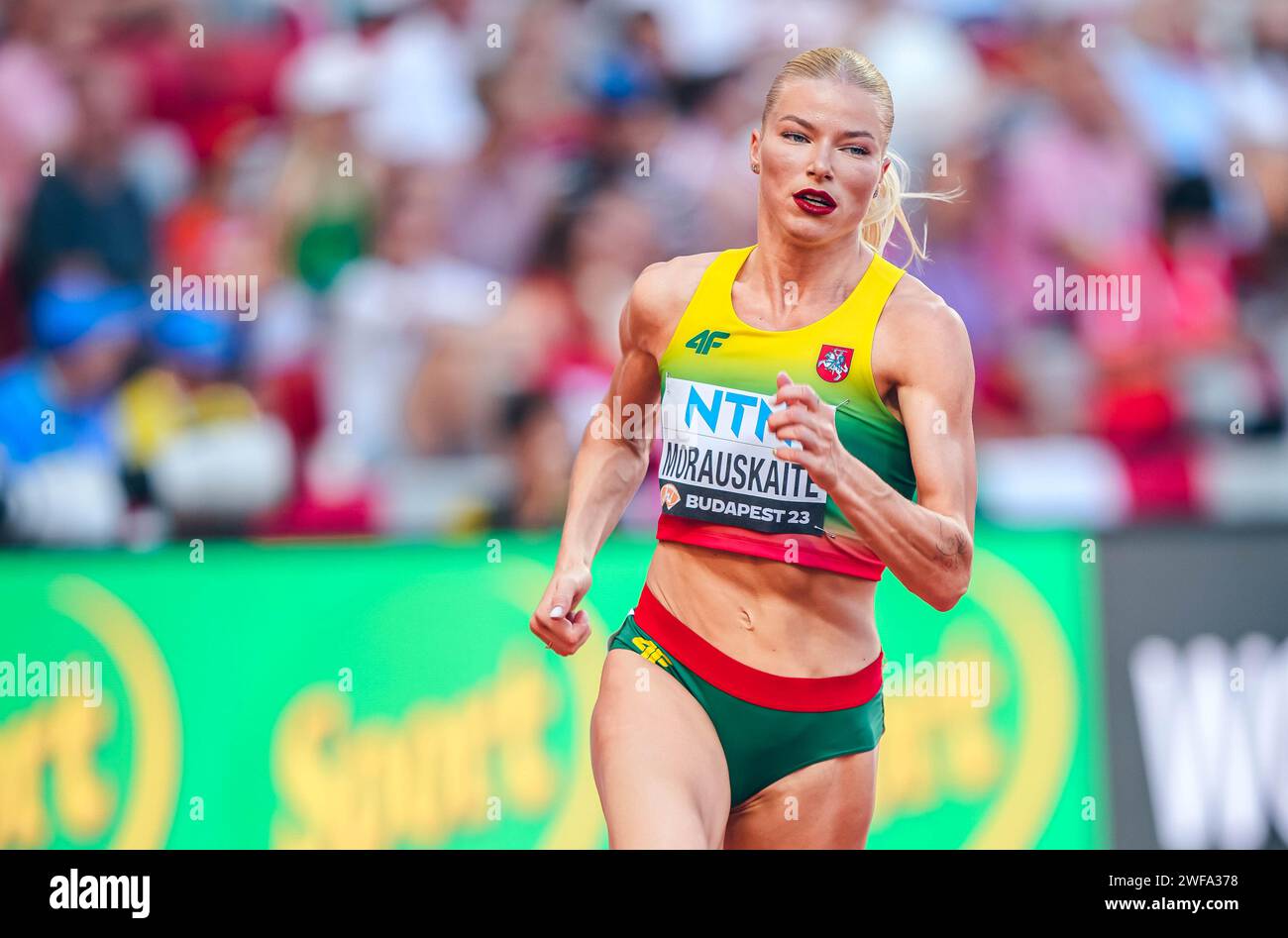 Modesta Juste Morauskaite participating in the 400 meters at the World ...
