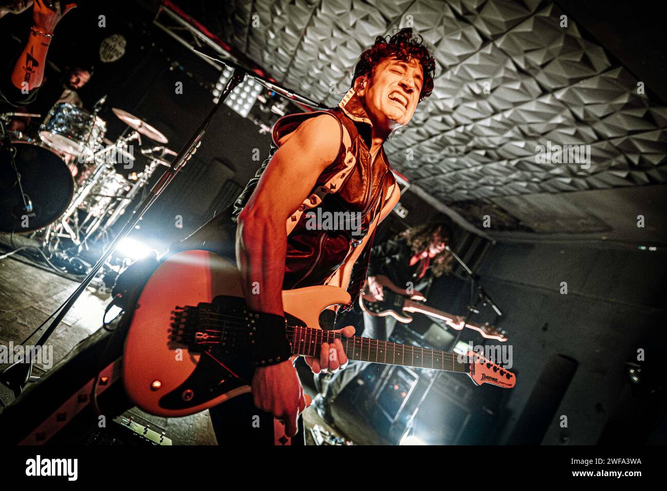 Rome, Italy. 28th Jan, 2024. des Rocs play the guitar during the Music ...