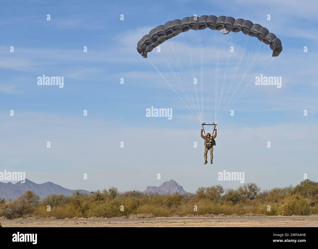 A U.S. Airman, assigned to the Air Force Special Warfare Exhibition ...