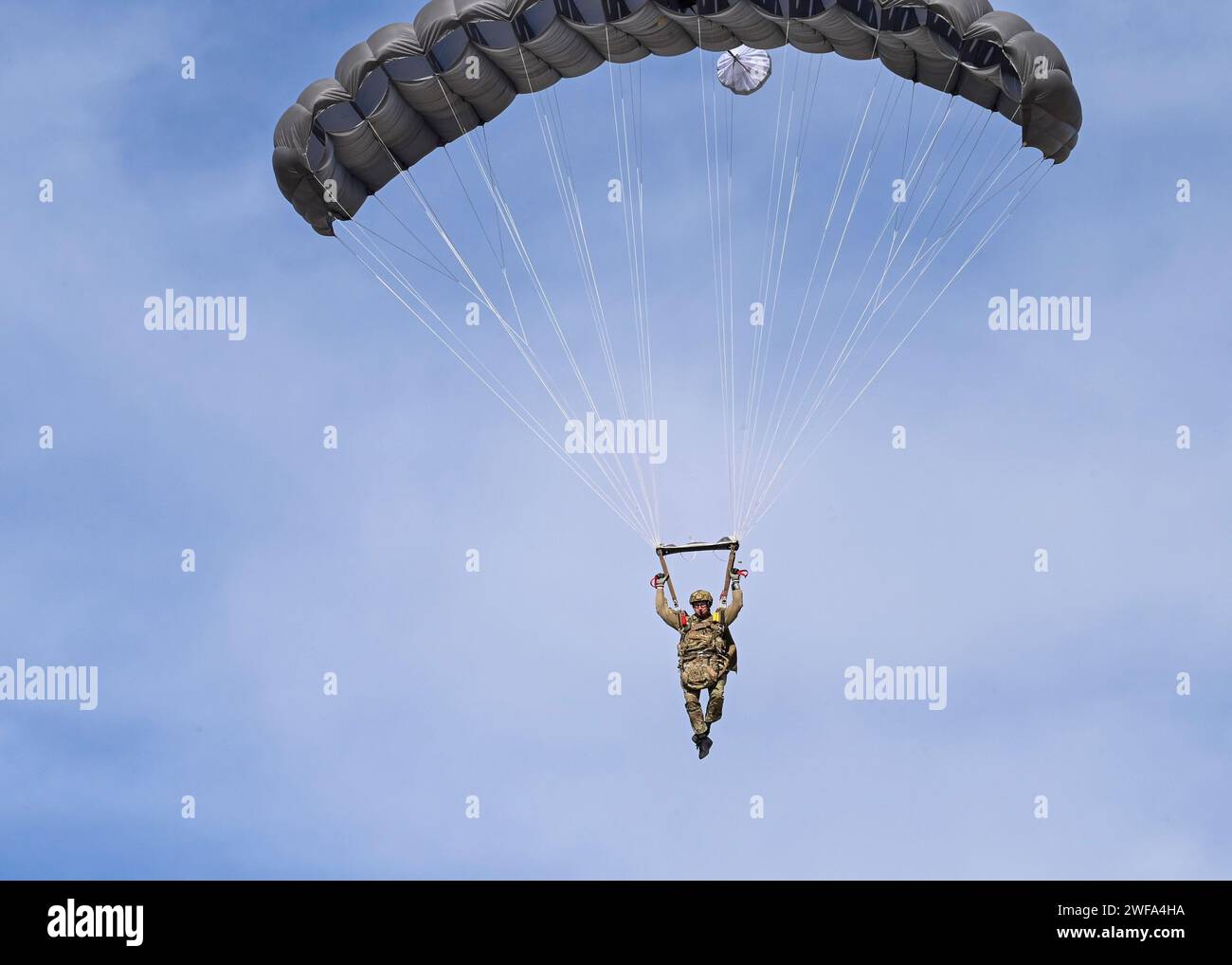 A U.S. Airman, assigned to the Air Force Special Warfare Exhibition ...