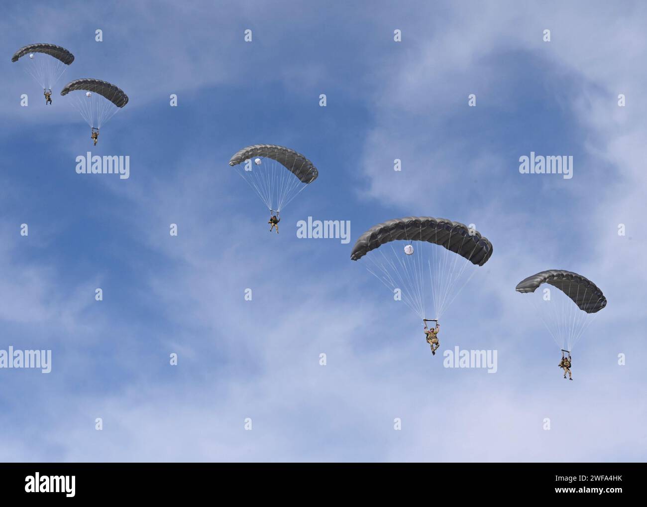 U.S. Airmen, assigned to the Air Force Special Warfare Exhibition team ...