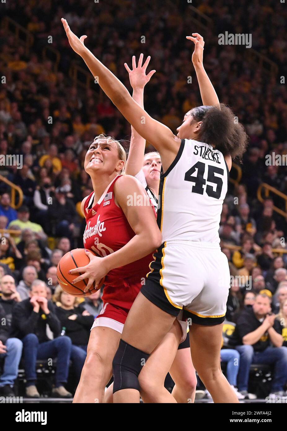 IOWA CITY, IA - JANUARY 27: Nebraska center Alexis Markowski (40 ...