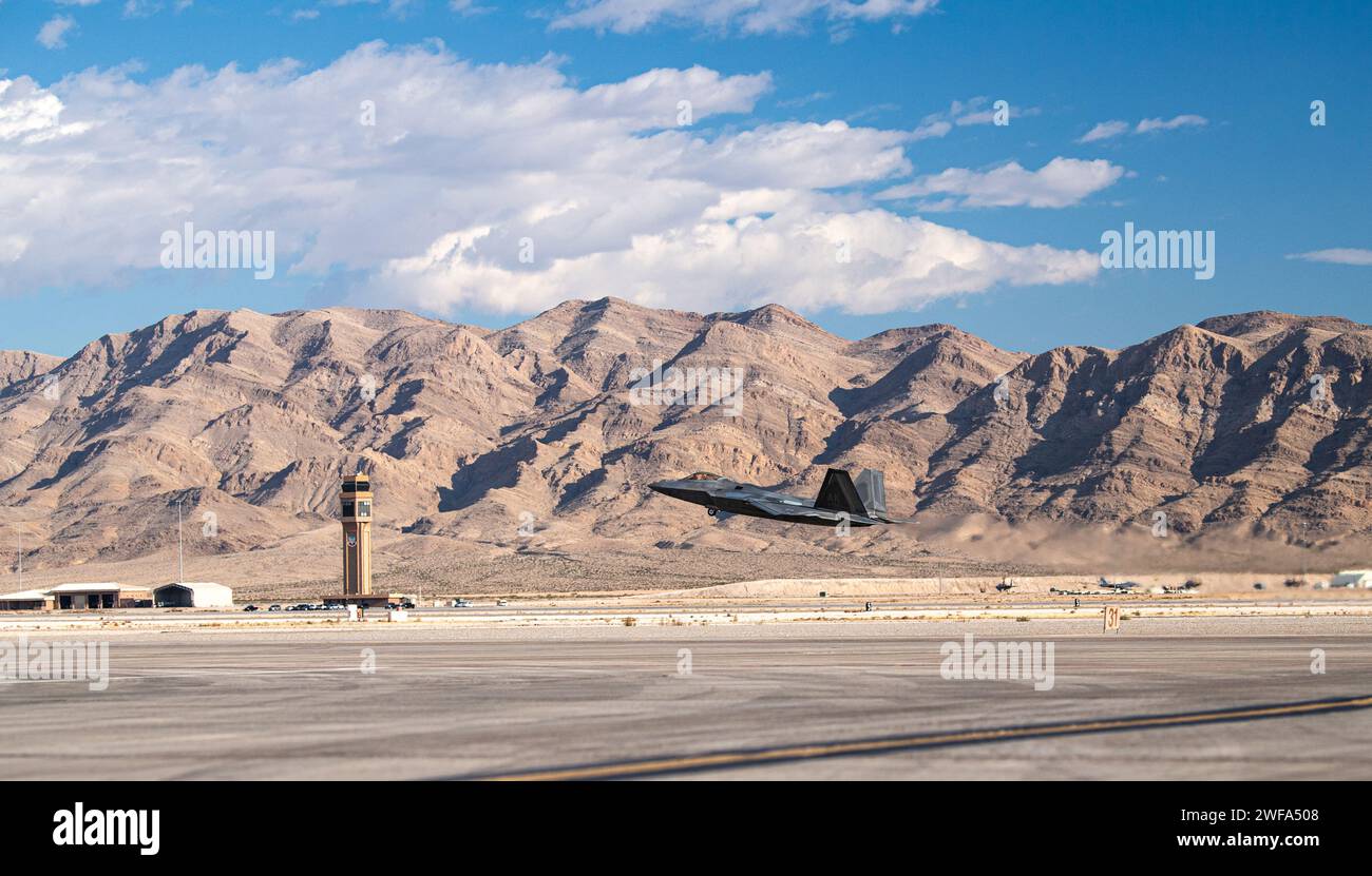 An F-22 Raptor assigned to the 525th Expeditionary Fighter Squadron ...