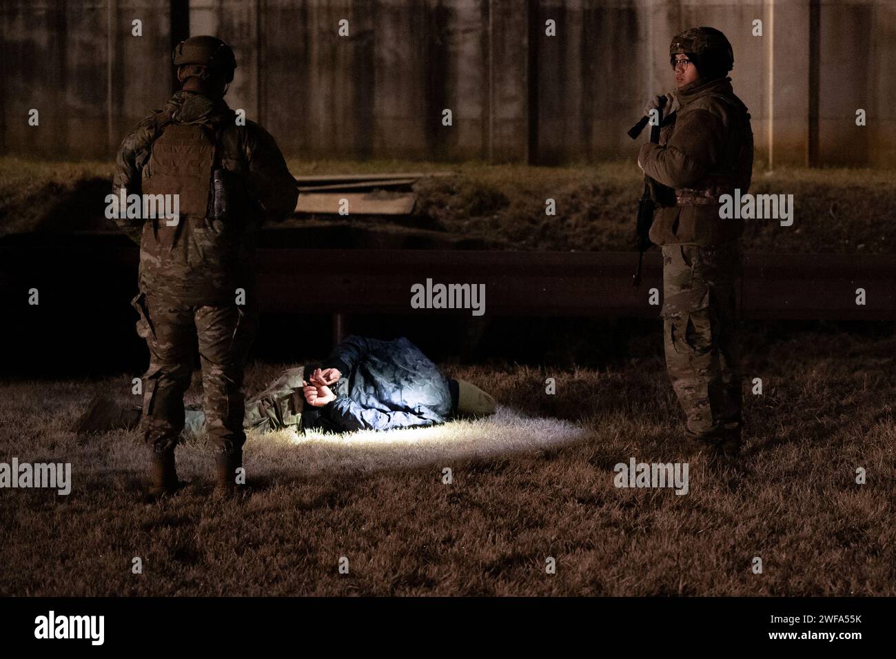 U.S. Air Force Airmen assigned to the 51st Security Forces Squadron ...