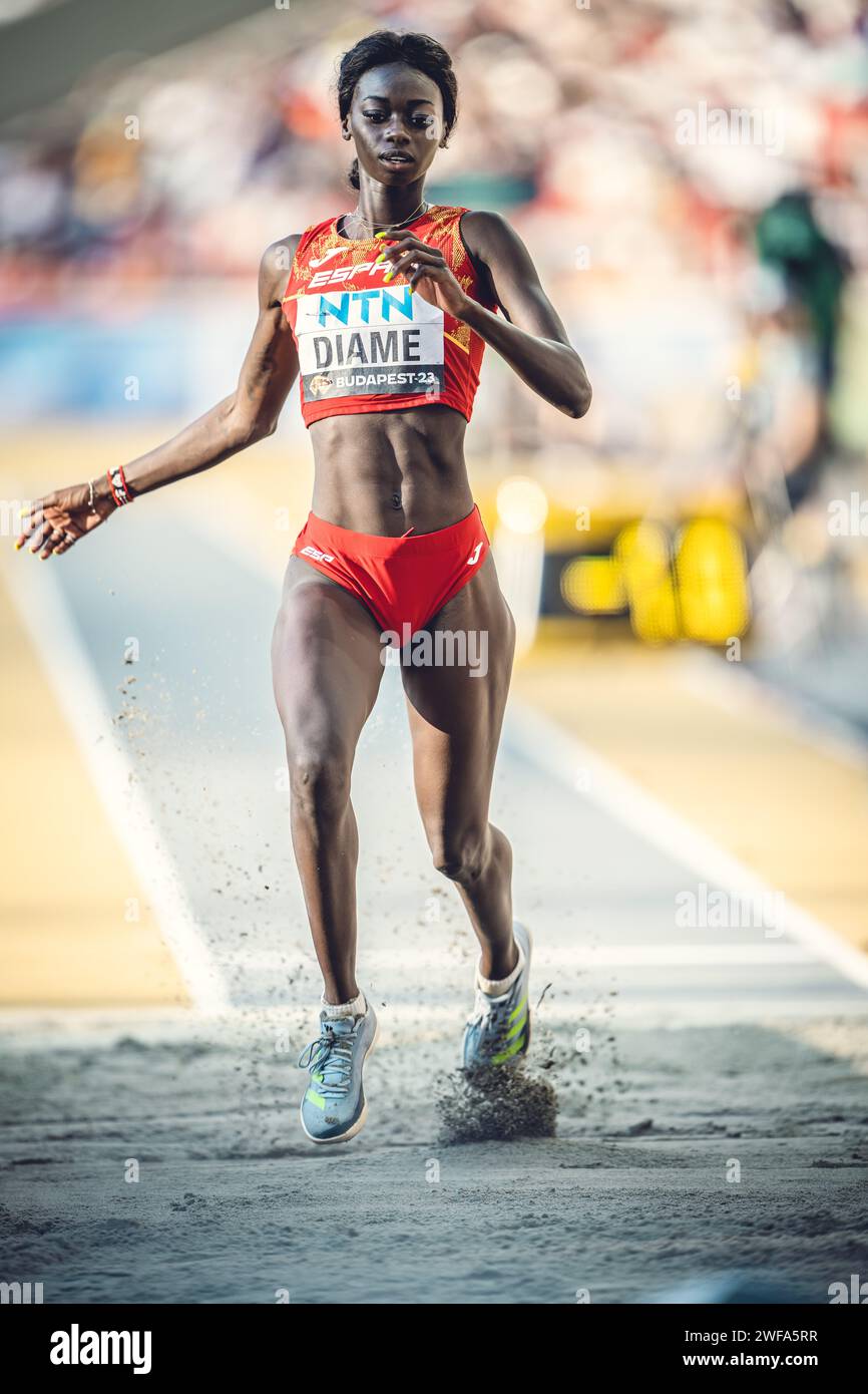 Fátima DIAME participating in the long jump at the World Athletics ...