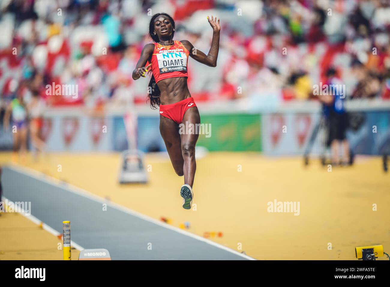 Fátima DIAME participating in the long jump at the World Athletics ...