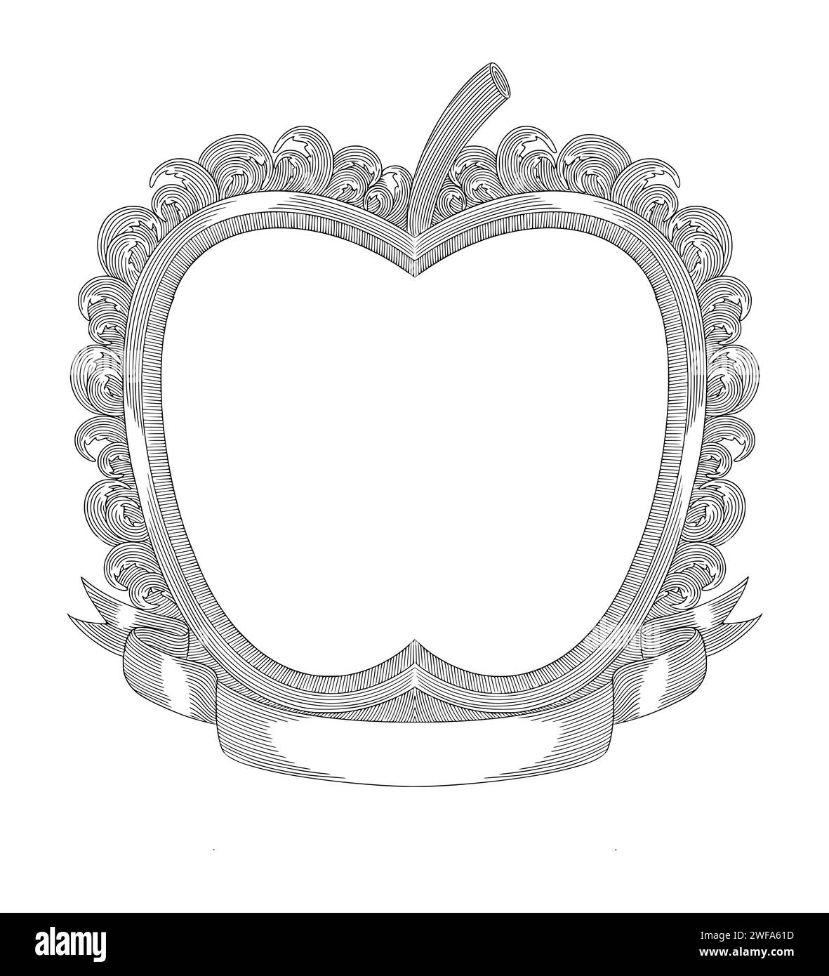antique apple frame vintage engraving vector illustration Stock Vector ...