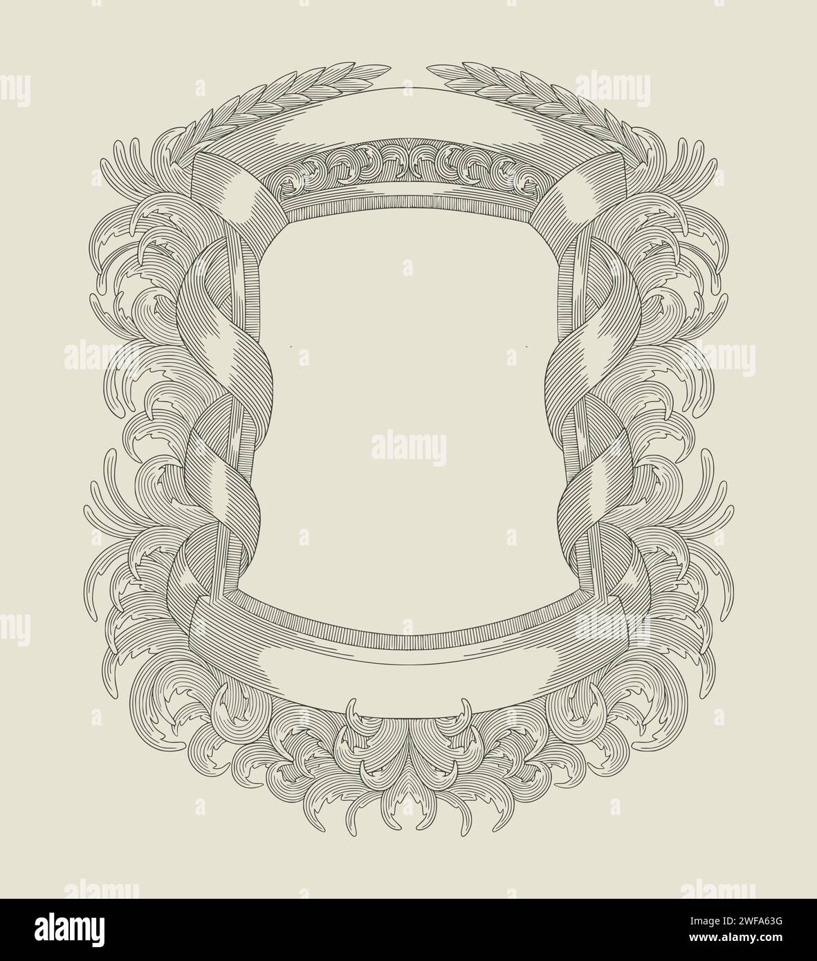 antique banner frame vintage engraving vector illustration Stock Vector ...