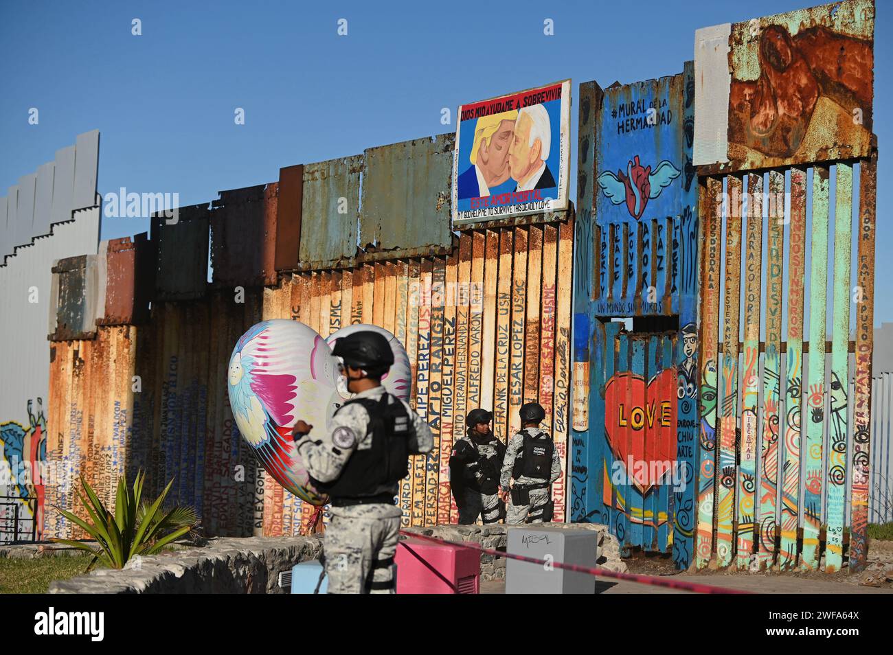 Tijuana, Baja California, Mexico. 29th Jan, 2024. Members of the ...