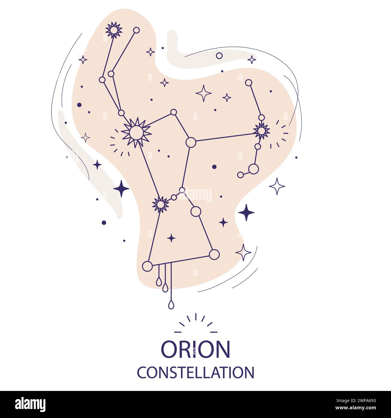 Orion Constellation Art Orion Constellation On Navy Art Board Print