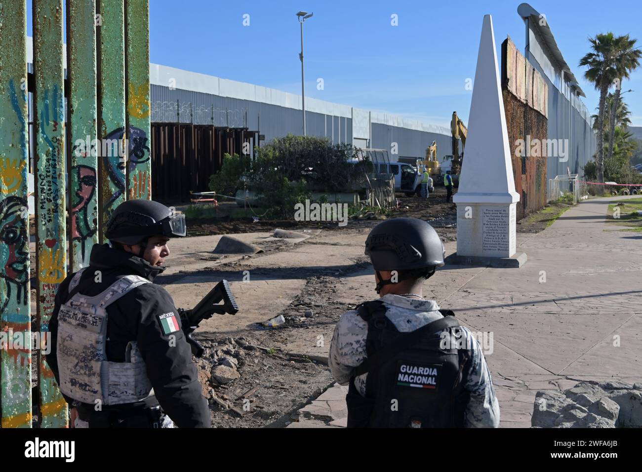 Tijuana, Mexico. 29th Jan, 2024. Members of the Mexican National Guard ...