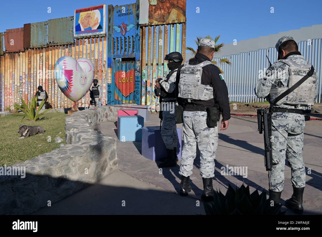 Tijuana, Mexico. 29th Jan, 2024. Members of the Mexican National Guard ...