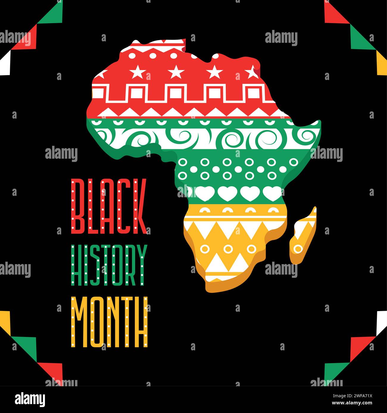 Black history month poster with map of Africa Vector Stock Vector Image ...