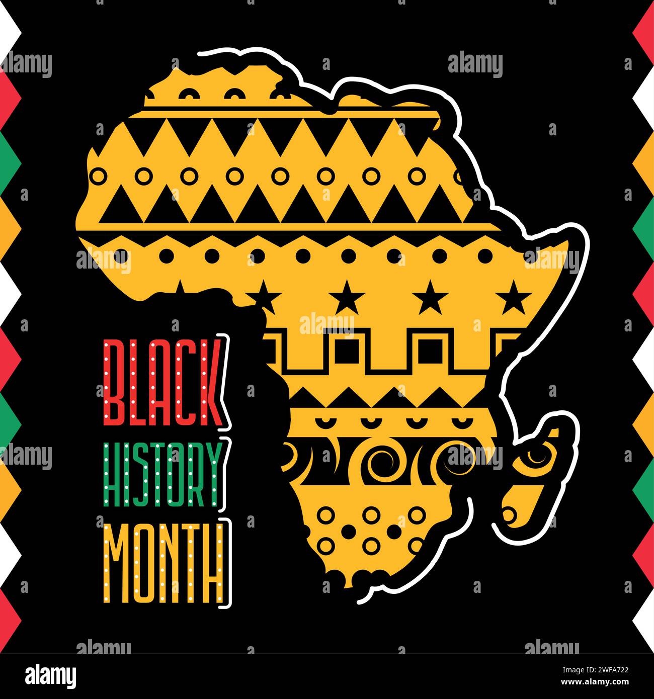 Black history month poster with map of Africa Vector Stock Vector Image ...