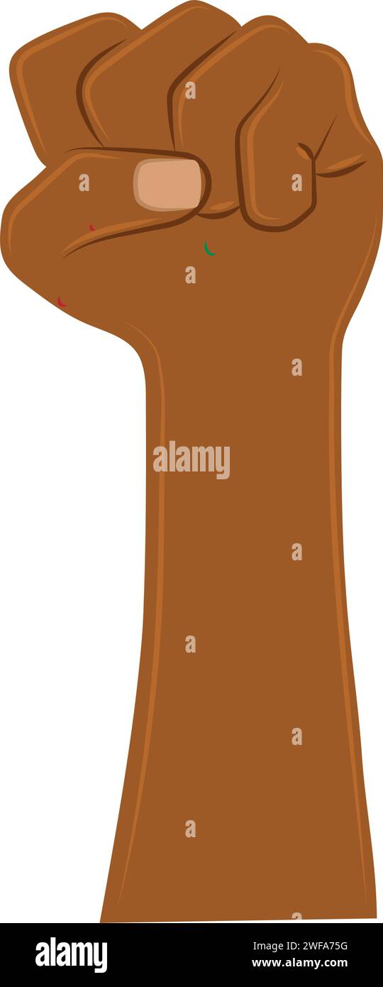 Afro american raising hand protest gesture Vector Stock Vector Image ...