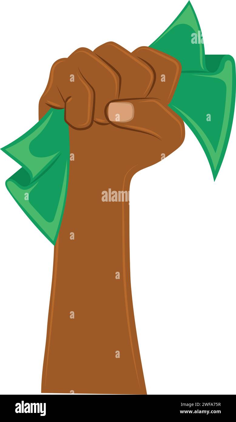 Afro american raising hand protest gesture Vector Stock Vector Image ...