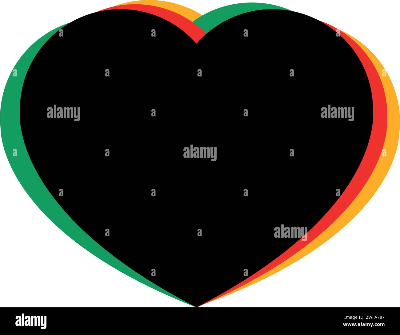 Heart shape with african colors on its border Vector Stock Vector Image ...