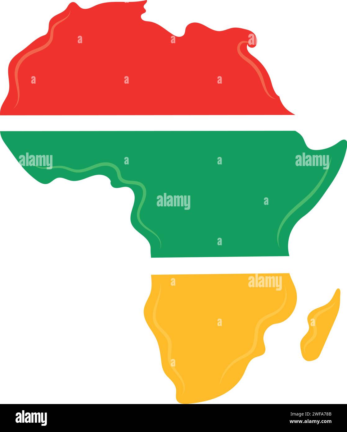 Colored map of Africa continent Vector Stock Vector Image & Art - Alamy