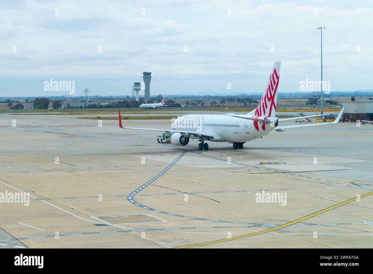 Aircraft movements at Melbourne Airport in Victoria, Australia Stock ...