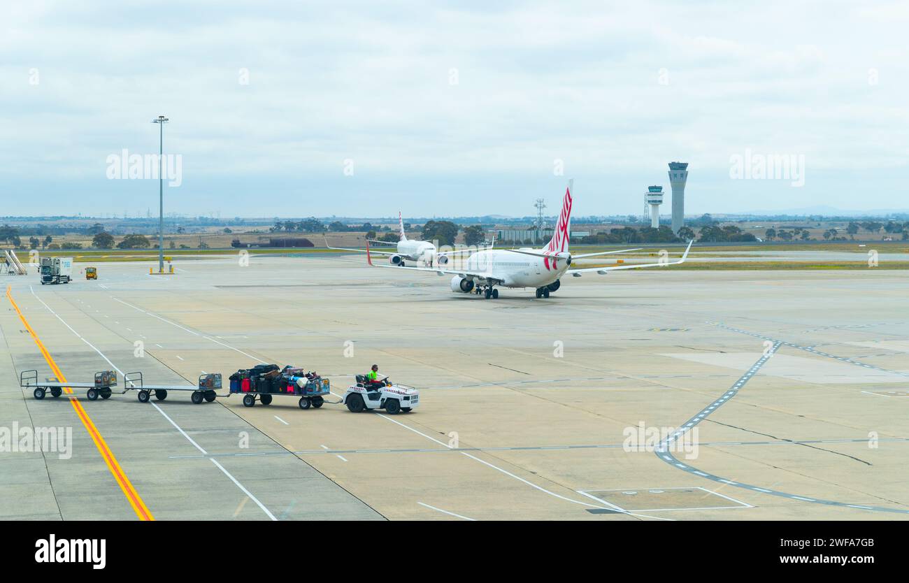 Aircraft movements at Melbourne Airport in Victoria, Australia Stock ...