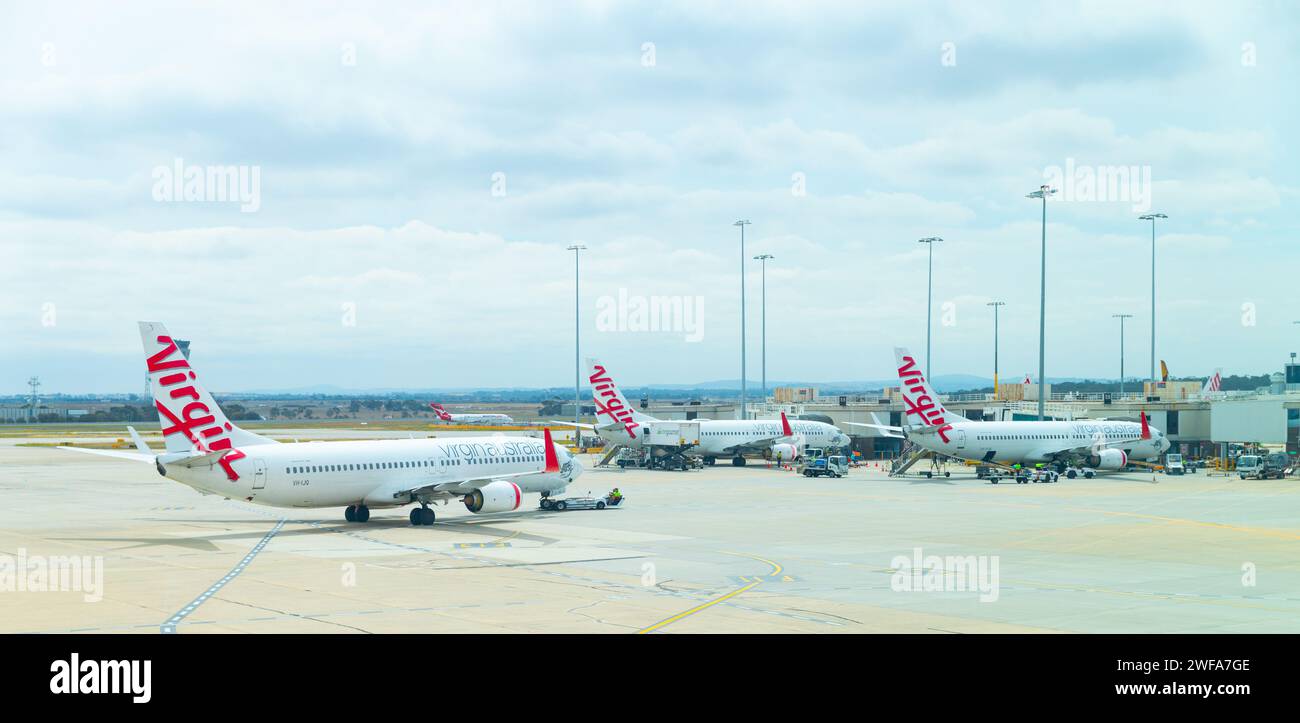 Aircraft movements at Melbourne Airport in Victoria, Australia Stock ...