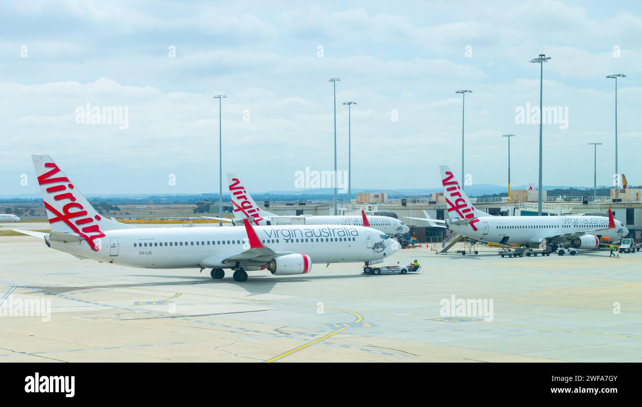 Aircraft movements at Melbourne Airport in Victoria, Australia Stock ...