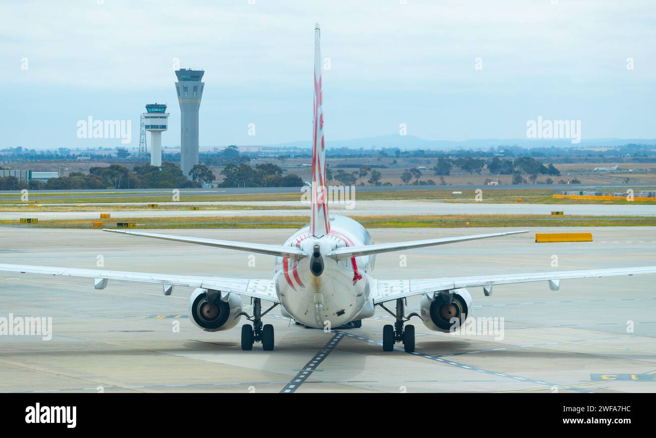 Aircraft movements at Melbourne Airport in Victoria, Australia Stock ...