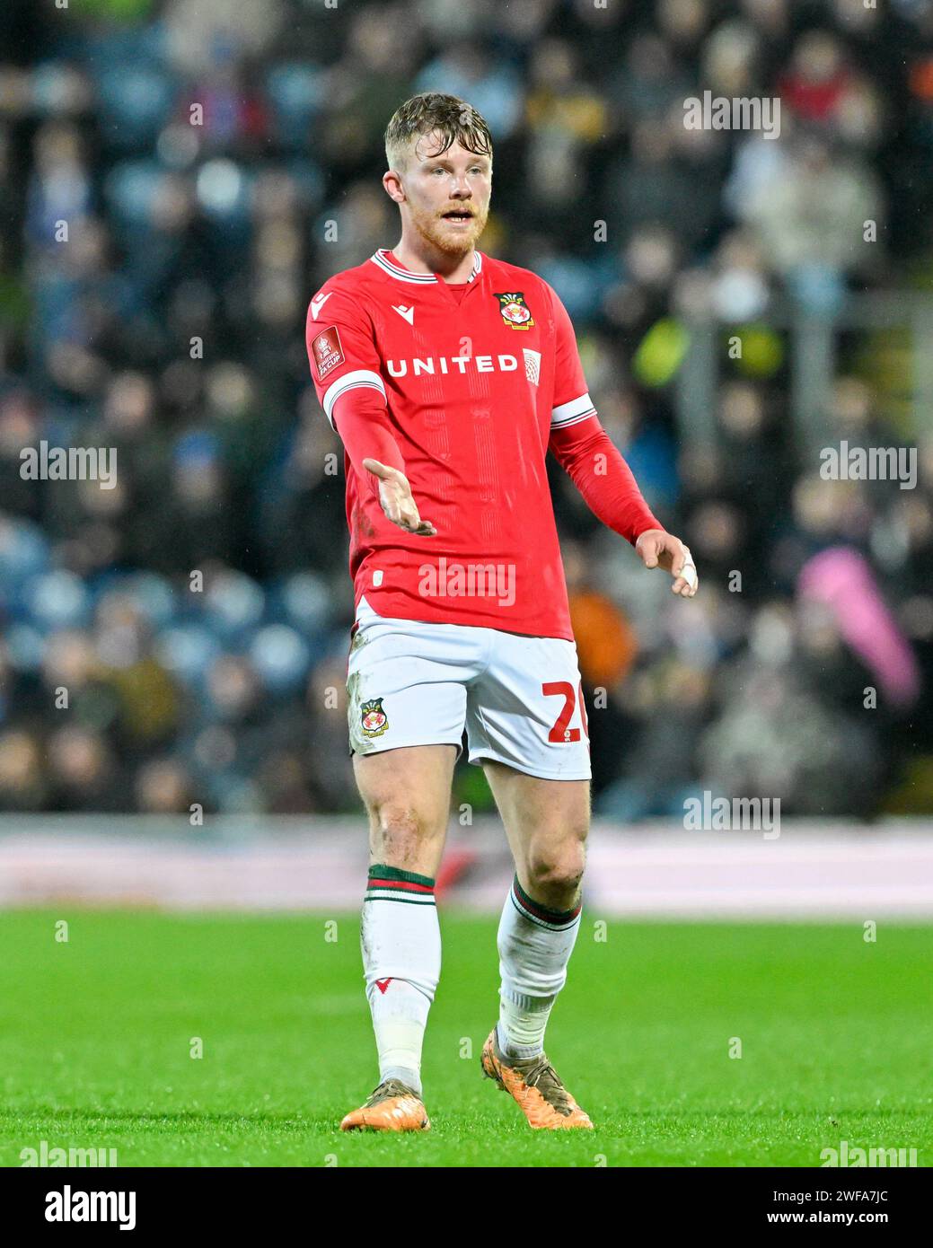 Andy Cannon of Wrexham, during the Emirates FA Cup Fourth Round match ...
