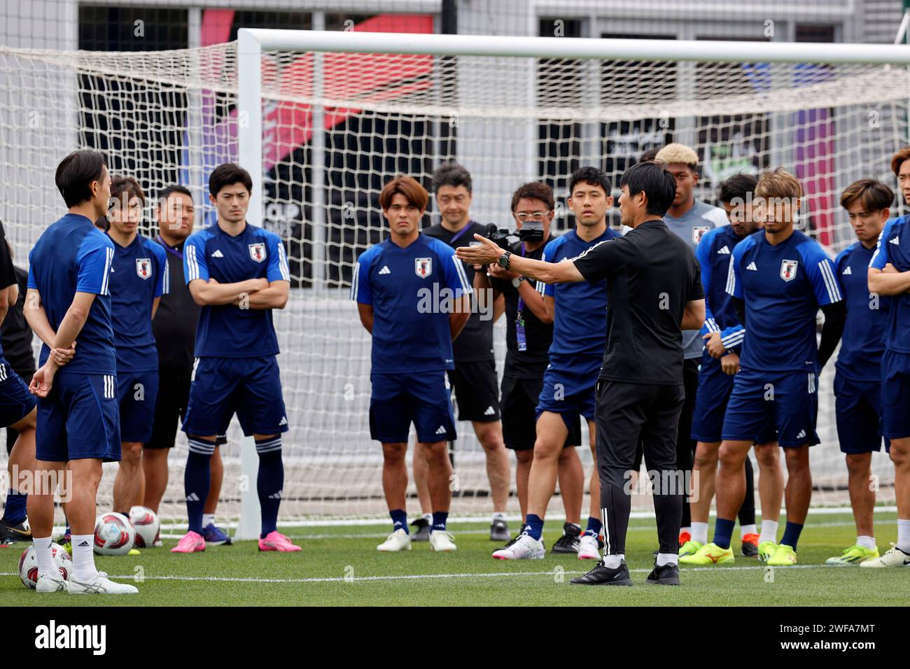 Al Erssal6, Doha, Qatar. 29th Jan, 2024. Hajime Moriyasu (JPN), Japan ...