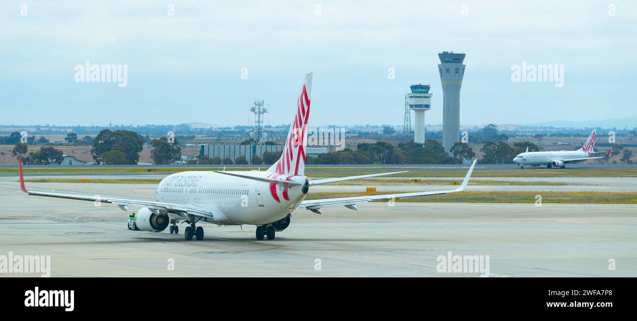 Aircraft movements at Melbourne Airport in Victoria, Australia Stock ...