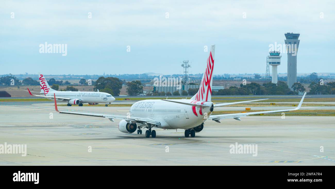 Aircraft movements at Melbourne Airport in Victoria, Australia Stock ...