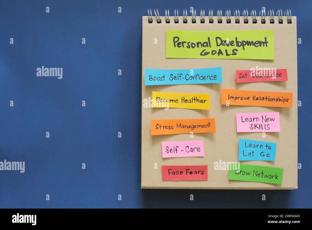 Personal and character development goals concept. Checklist of goals in ...