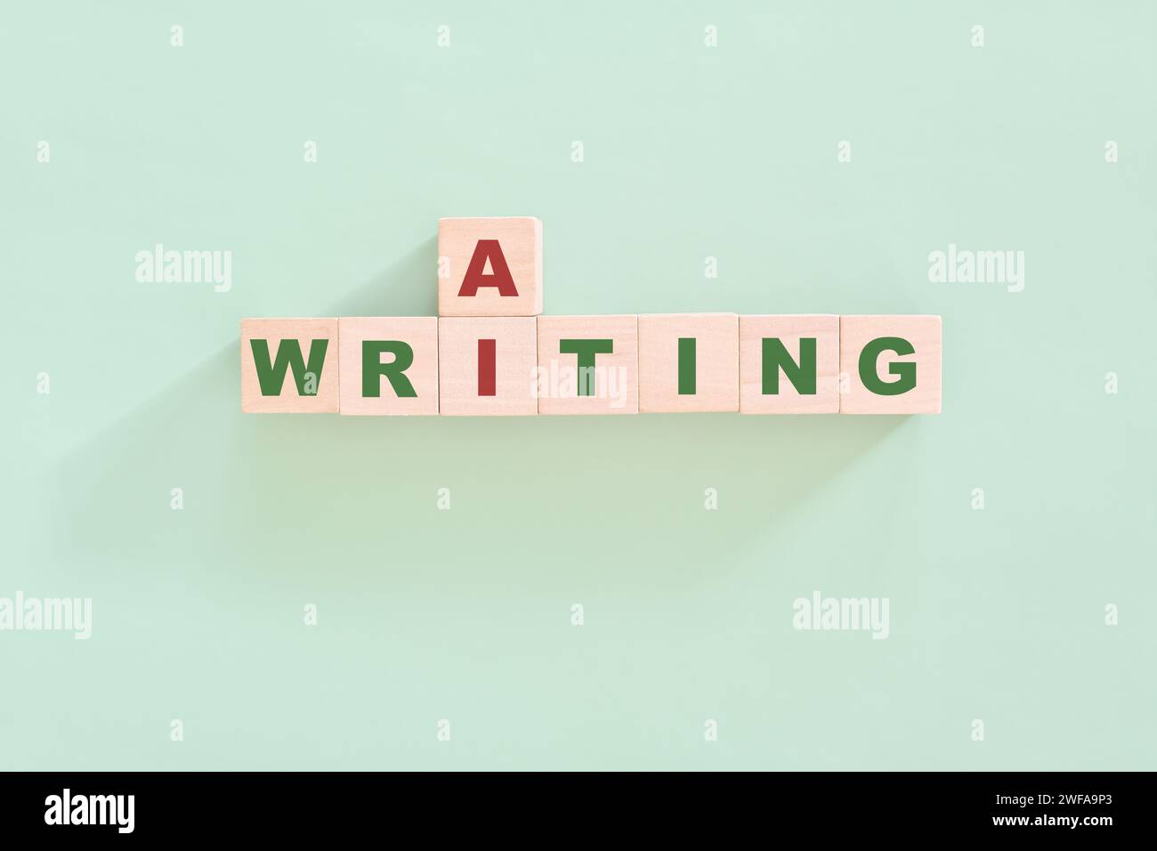 AI or artificial intelligence writing concept. Crossword puzzle flat ...