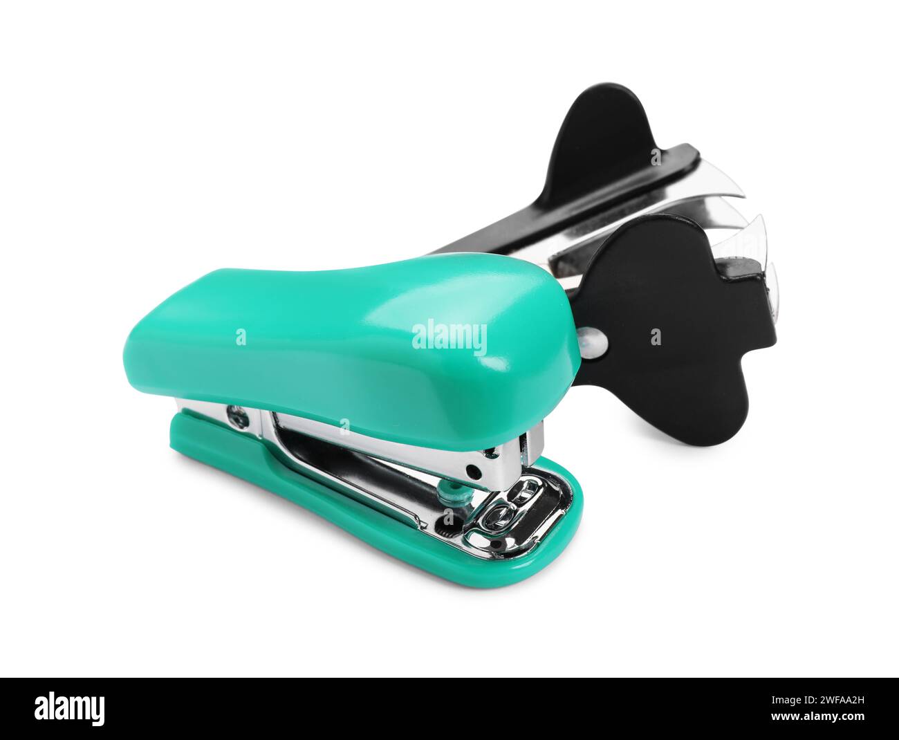 New bright stapler and staple remover isolated on white Stock Photo - Alamy