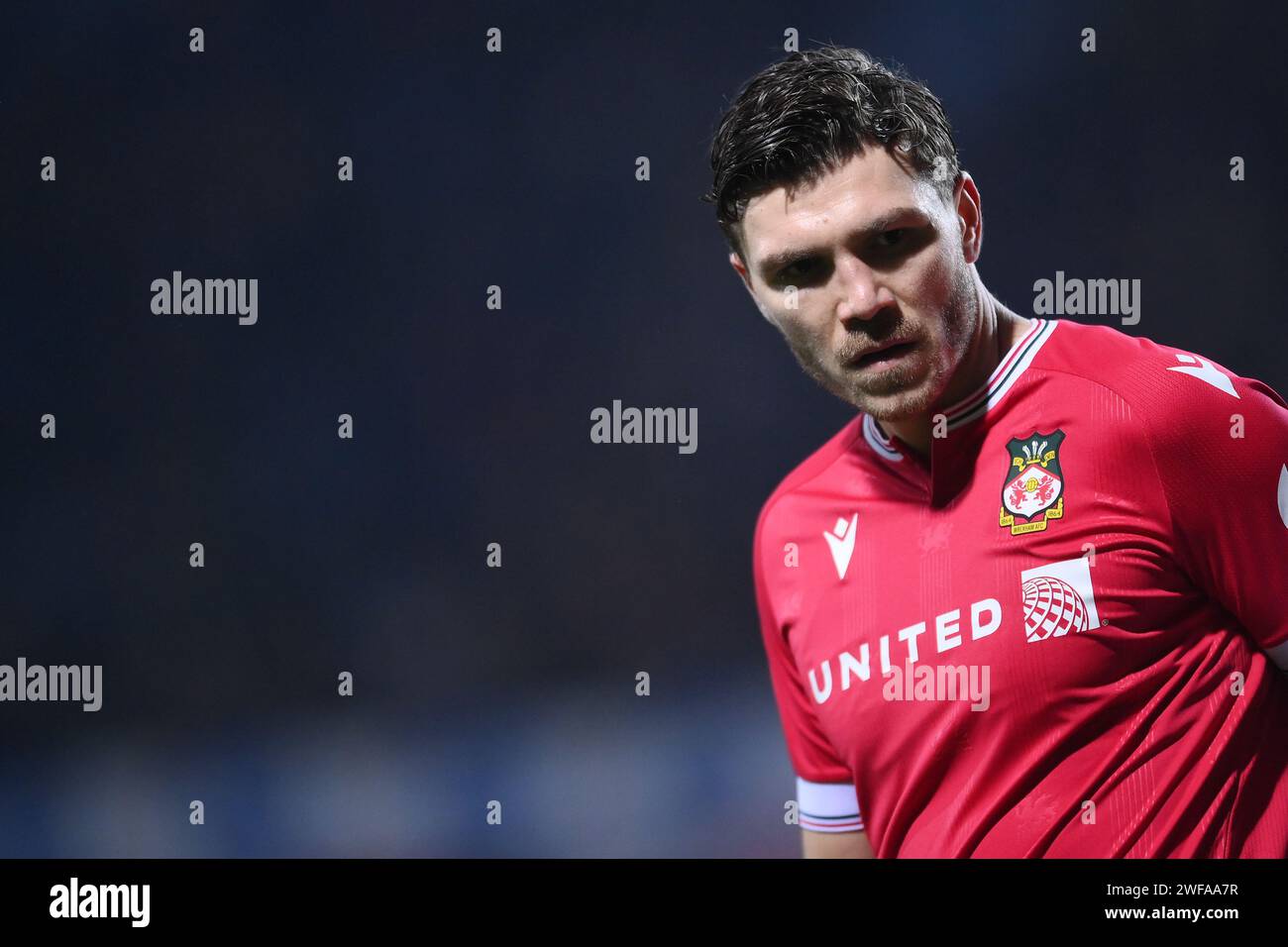Blackburn, UK. 29th Jan, 2024. Ben Tozer of Wrexham during the The FA ...