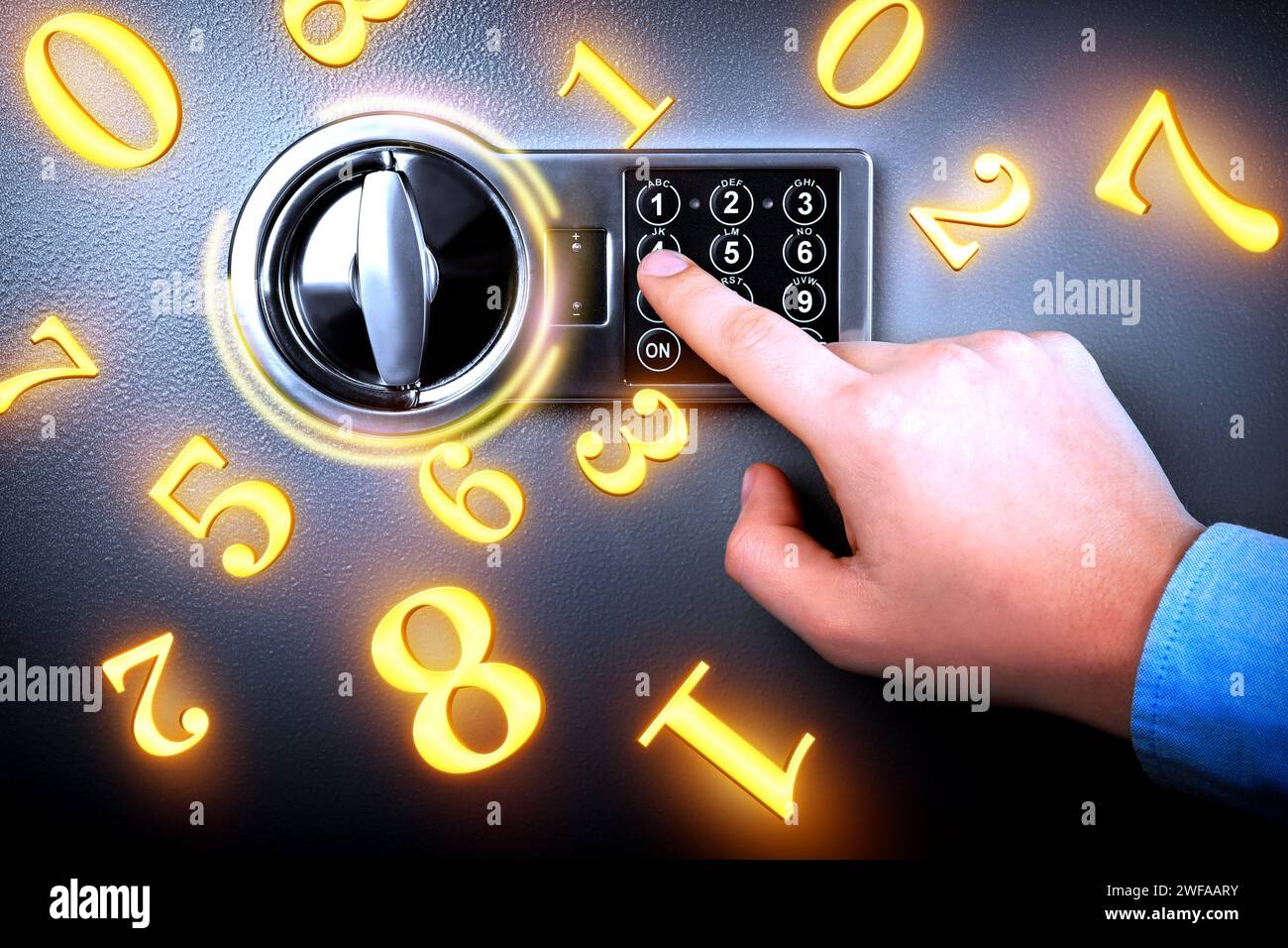 Man opening safe deposit box hi-res stock photography and images - Alamy