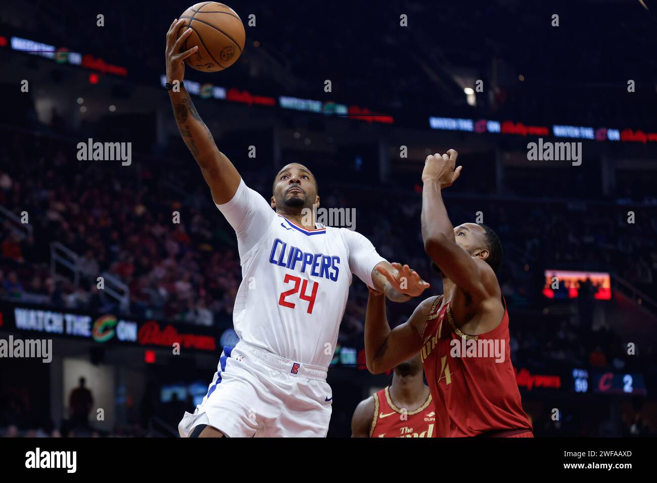 Los Angeles Clippers guard Norman Powell (24) shoots against Cleveland ...