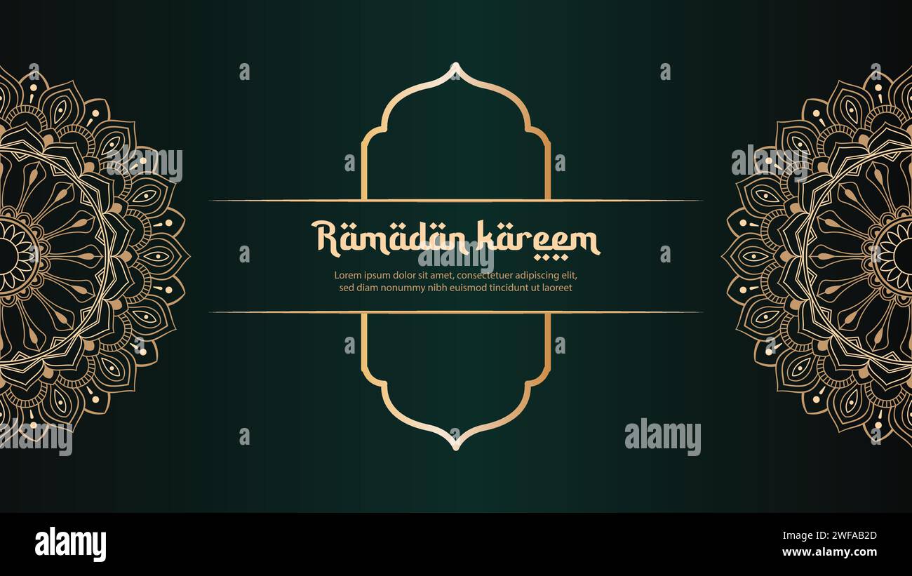 Greeting card design for Ramadan Kareem, Islamic Background with ...
