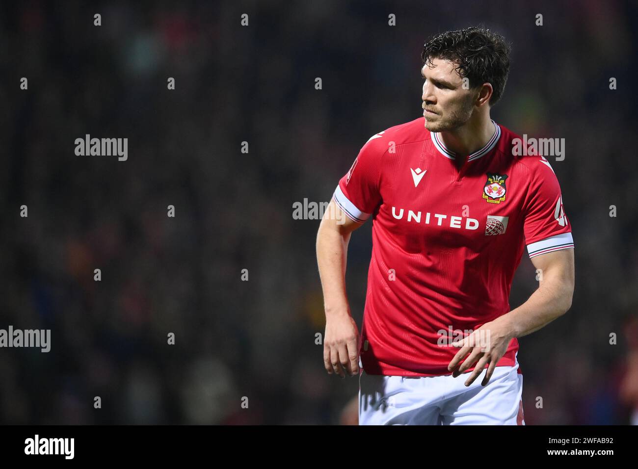 Blackburn, UK. 29th Jan, 2024. Ben Tozer of Wrexham during the The FA ...