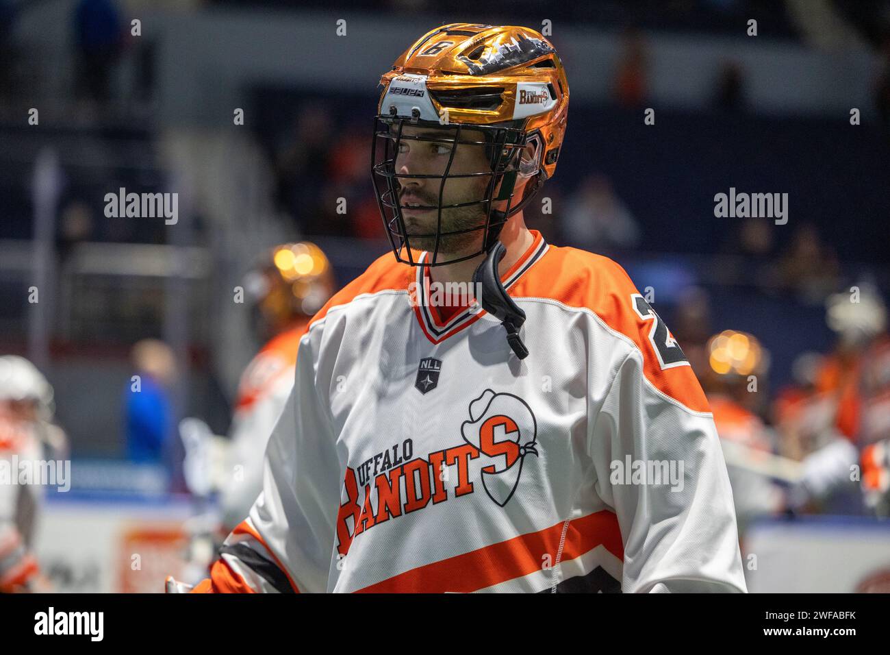 January 13th, 2024: Buffalo Bandits forward Chris Cloutier (2) runs in ...