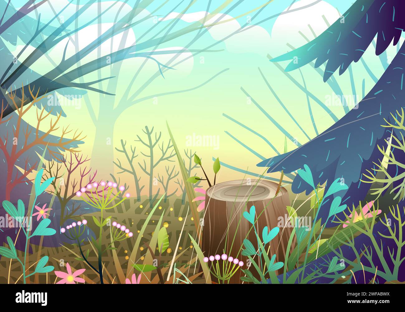 Empty woodland Stock Vector Images - Alamy