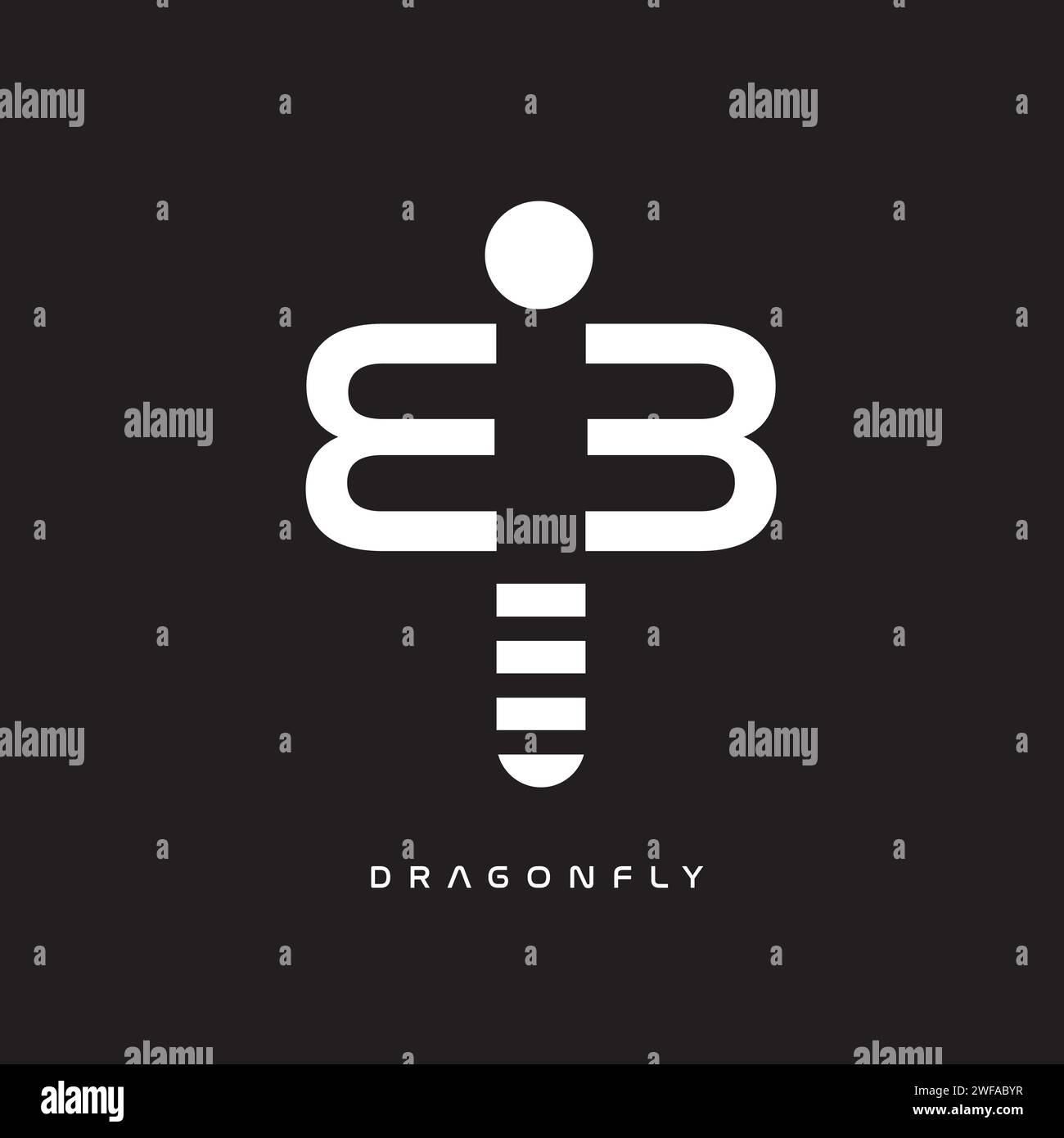 seamless dragonfly logo design vector Stock Vector Image & Art - Alamy