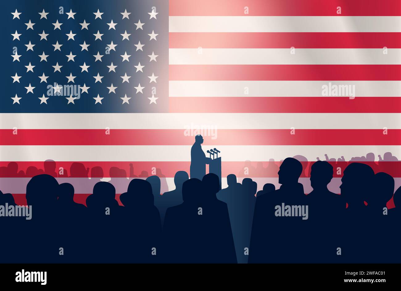 Martin Luther King Jr. Day black man and USA flag MLK banner horizontal ...