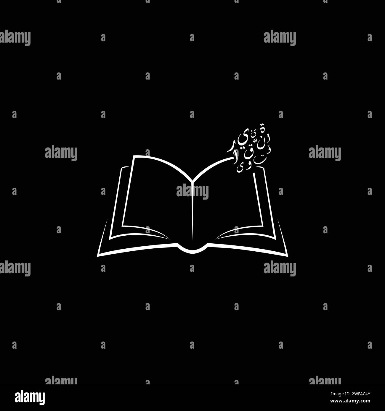 Quran book vector vectors Black and White Stock Photos & Images - Alamy