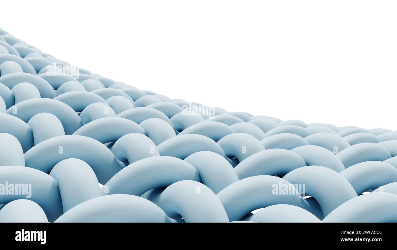 3d rendering of a close-up view of white threads woven together Stock ...