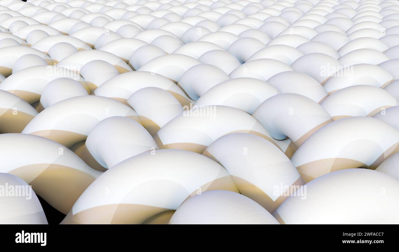 3d rendering of a close-up view of white threads woven together Stock ...