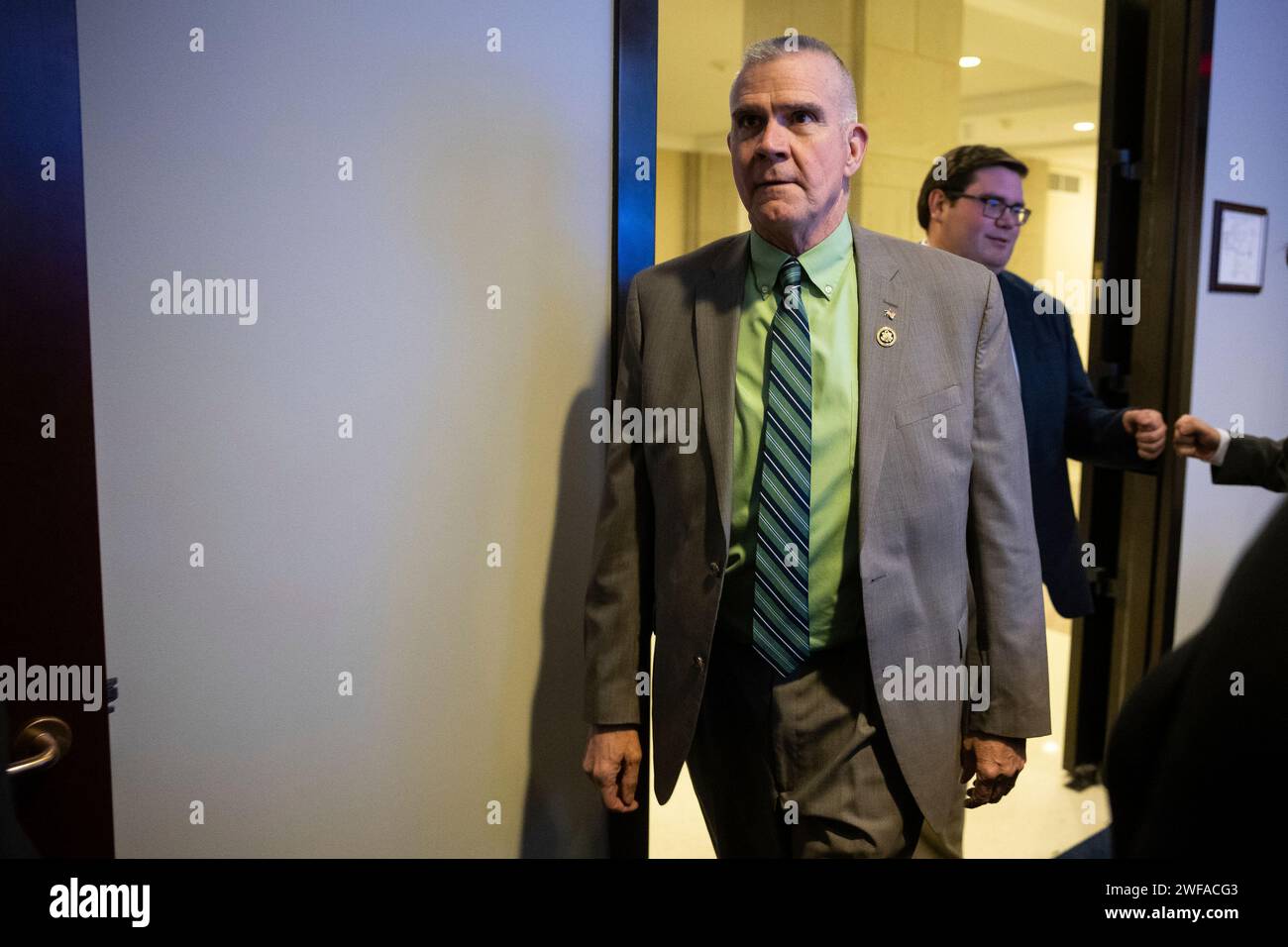 Rep. Matt Rosendale (R-Mont.) arrives for a press conference on the U.S ...